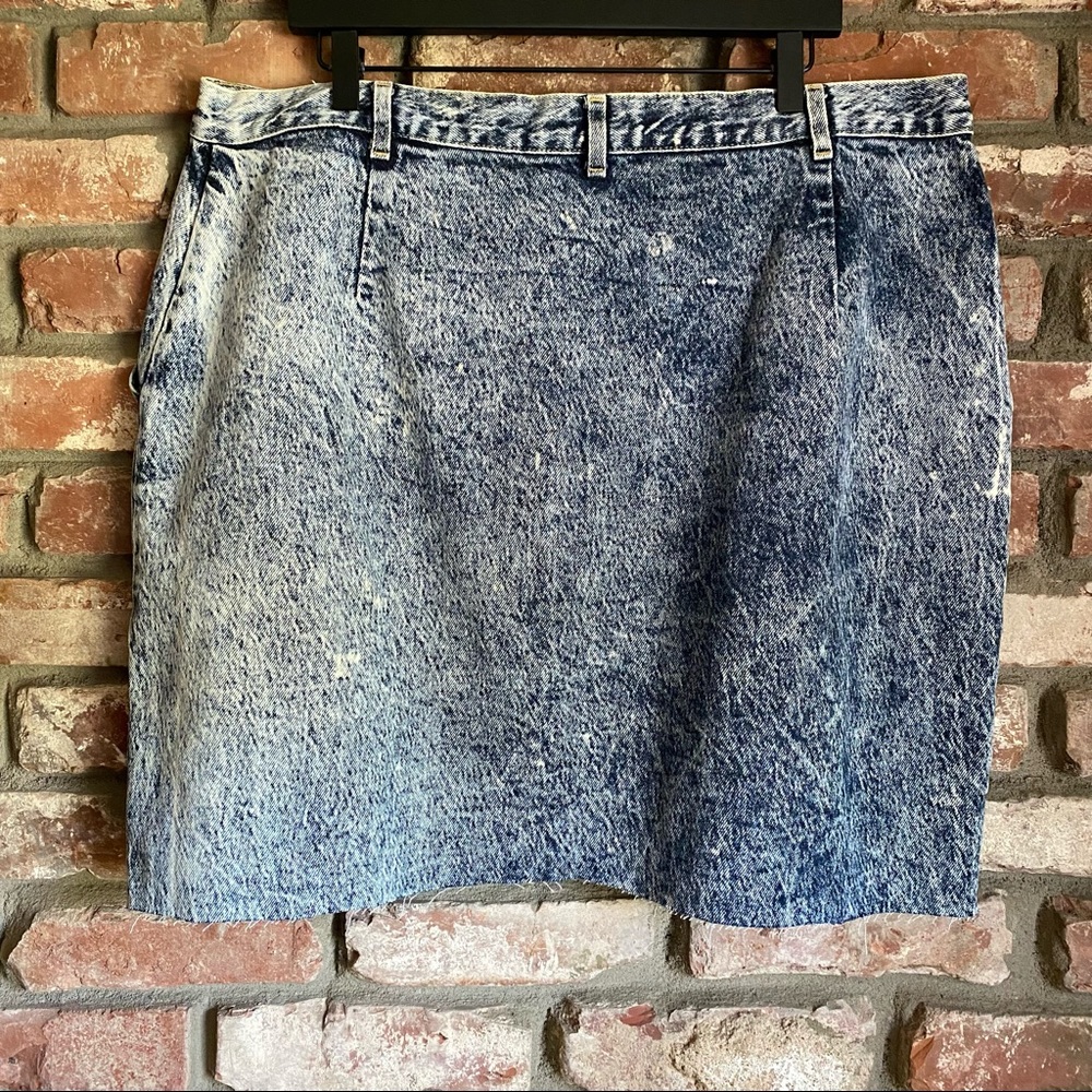 Venezia Acid Wash Denim Mini Skirt Vintage Gem